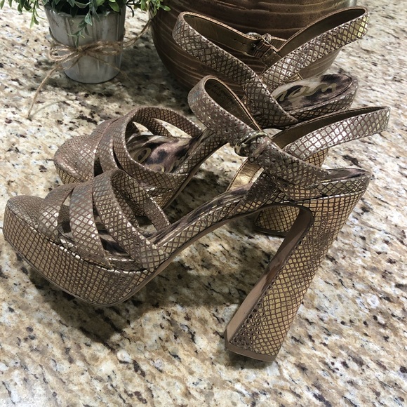Sam Edelman | Shoes | Sam Edelman Silver Gold Metallic Kristen Platform ...
